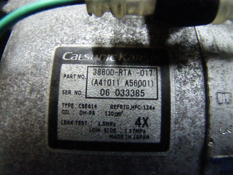 Компрессор кондиционера Honda Step Wagon кузов RG1 двигатель K20A год 2006 номер 38810-RTA-007/ ...